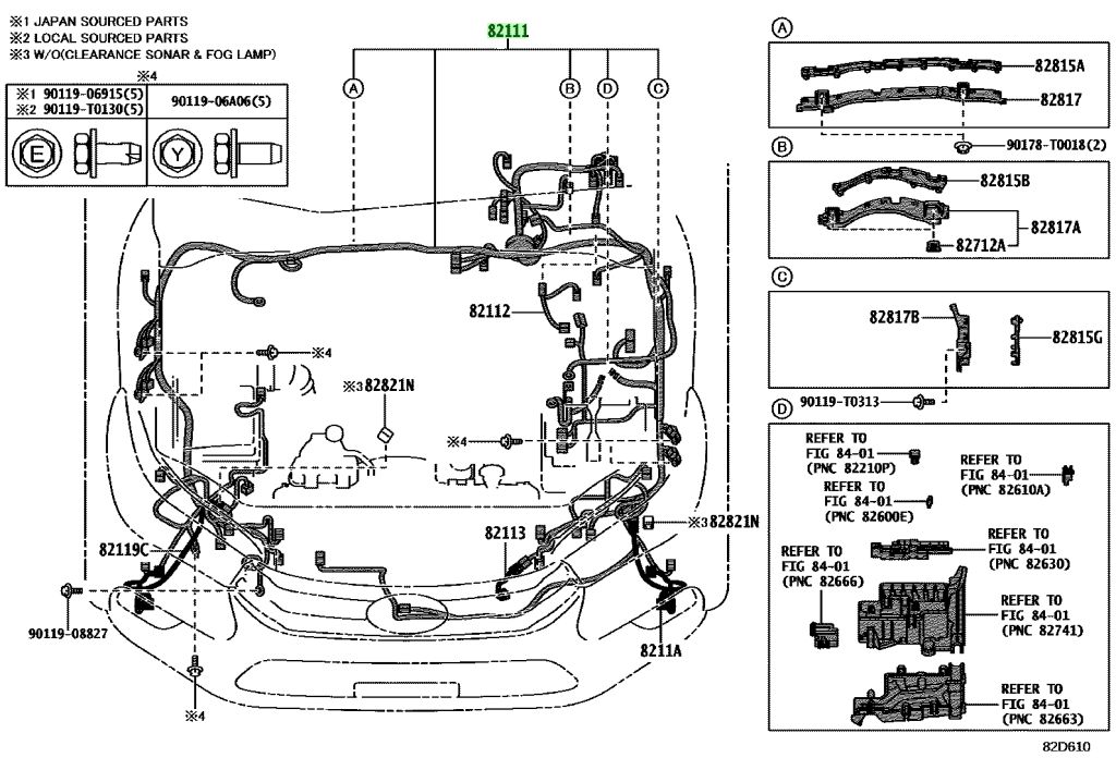 Buy Genuine Toyota 8211BKKD50 (8211B-KKD50) Wire, Engine Room Main ...