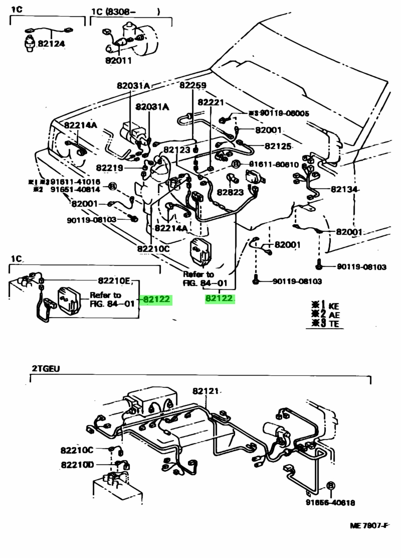 Buy Genuine Toyota 8212212010 (82122-12010) Wire, Engine, No.2. Prices ...