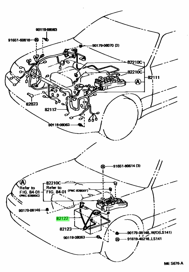 Купить Toyota 8212230400 (82122-30400) Wire, Engine, No.2. Цены ...