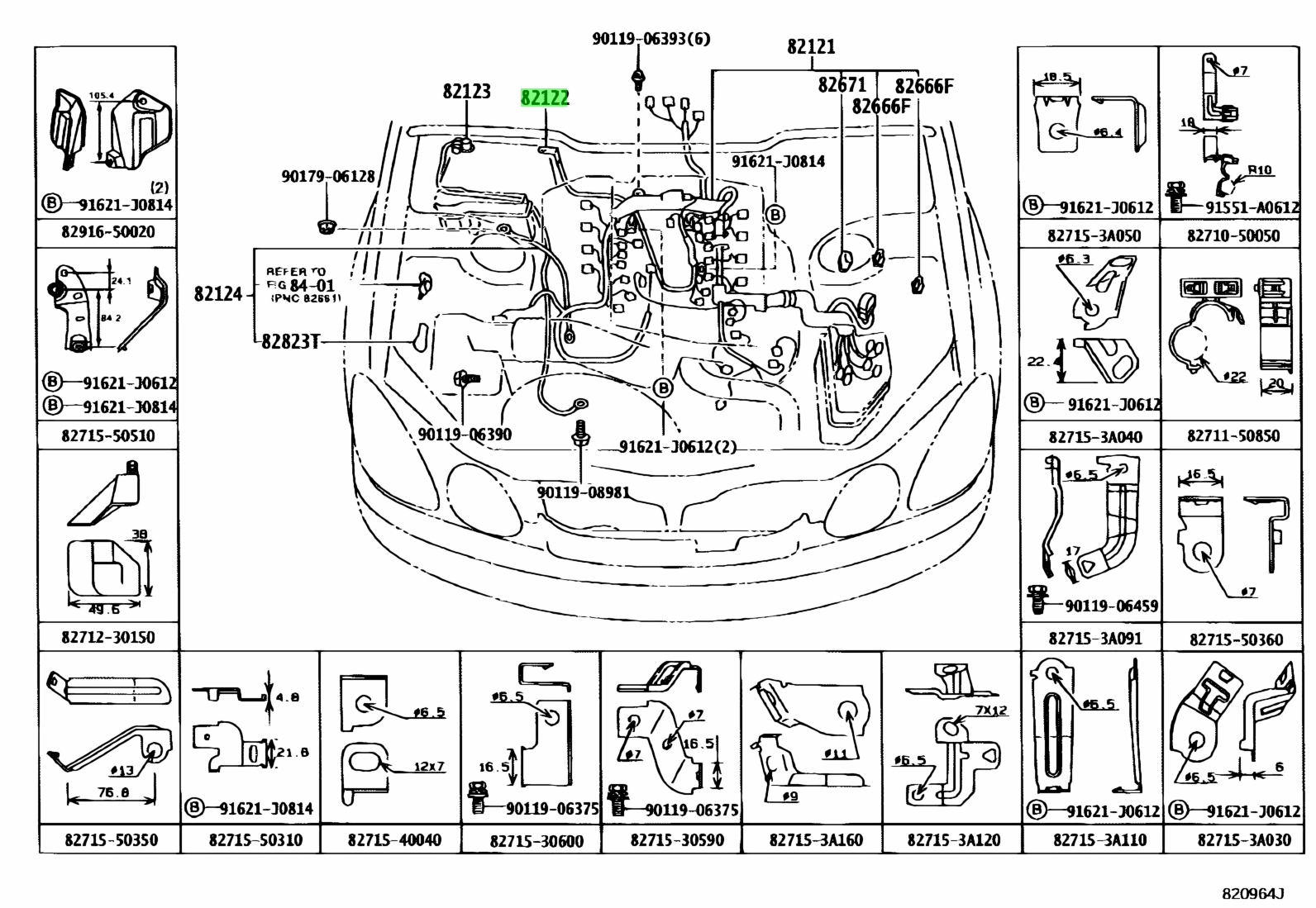 Buy Genuine Toyota 8212230651 (82122-30651) Wire, Engine, No.2. Prices ...