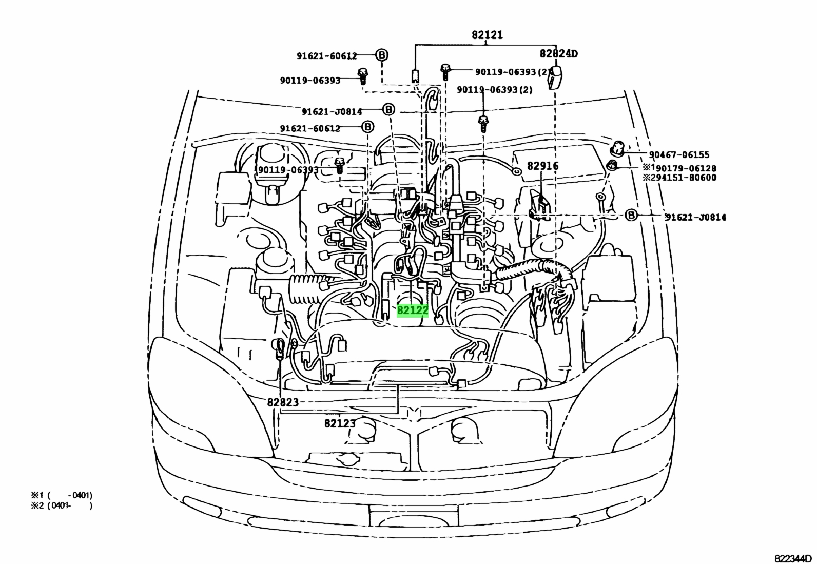 Buy Genuine Toyota 8212250070 (82122-50070) Wire, Engine, No.2. Prices ...