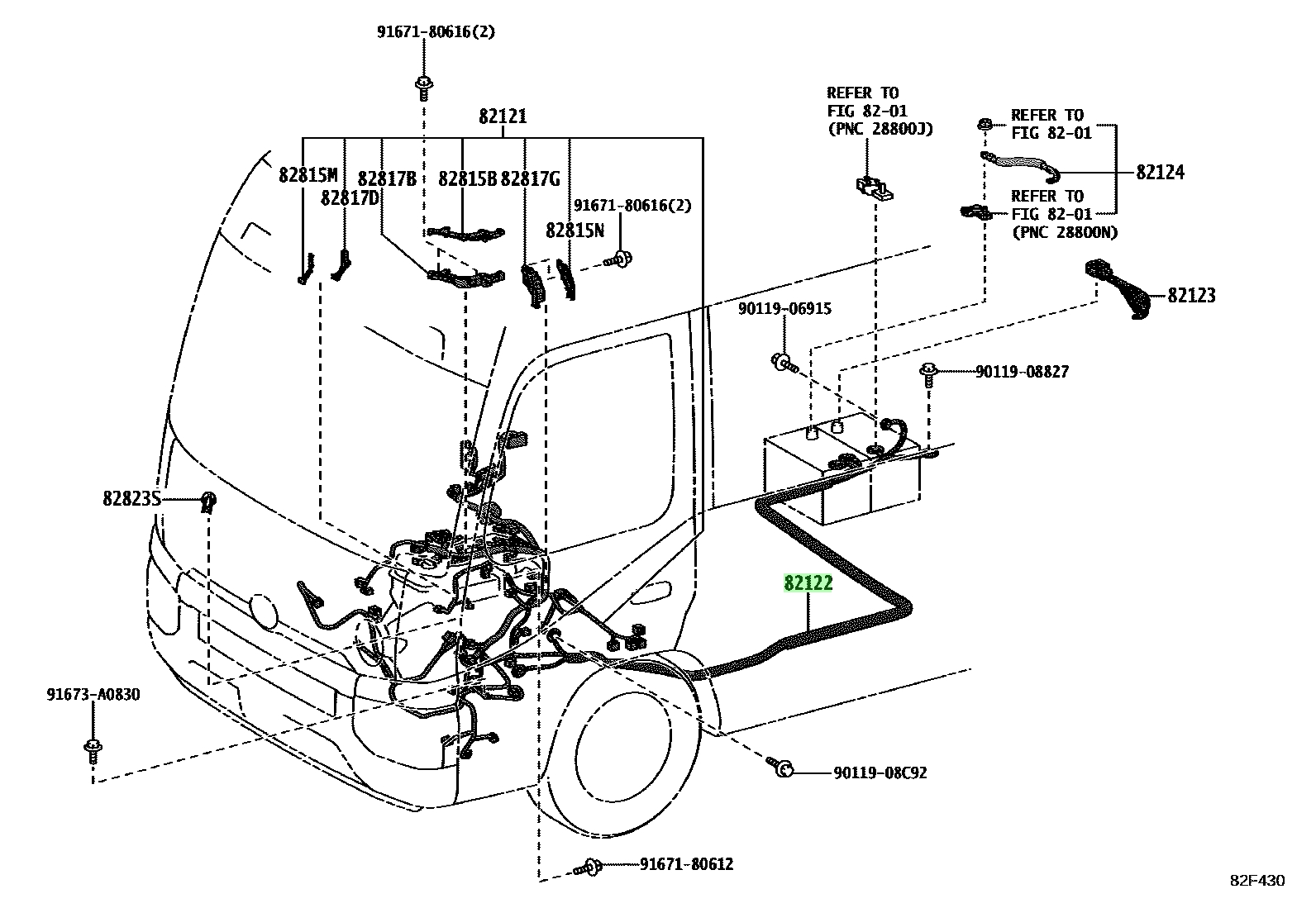 Buy Genuine Toyota 82122V4071 (82122-V4071) Wire, Engine, No.2. Photos ...