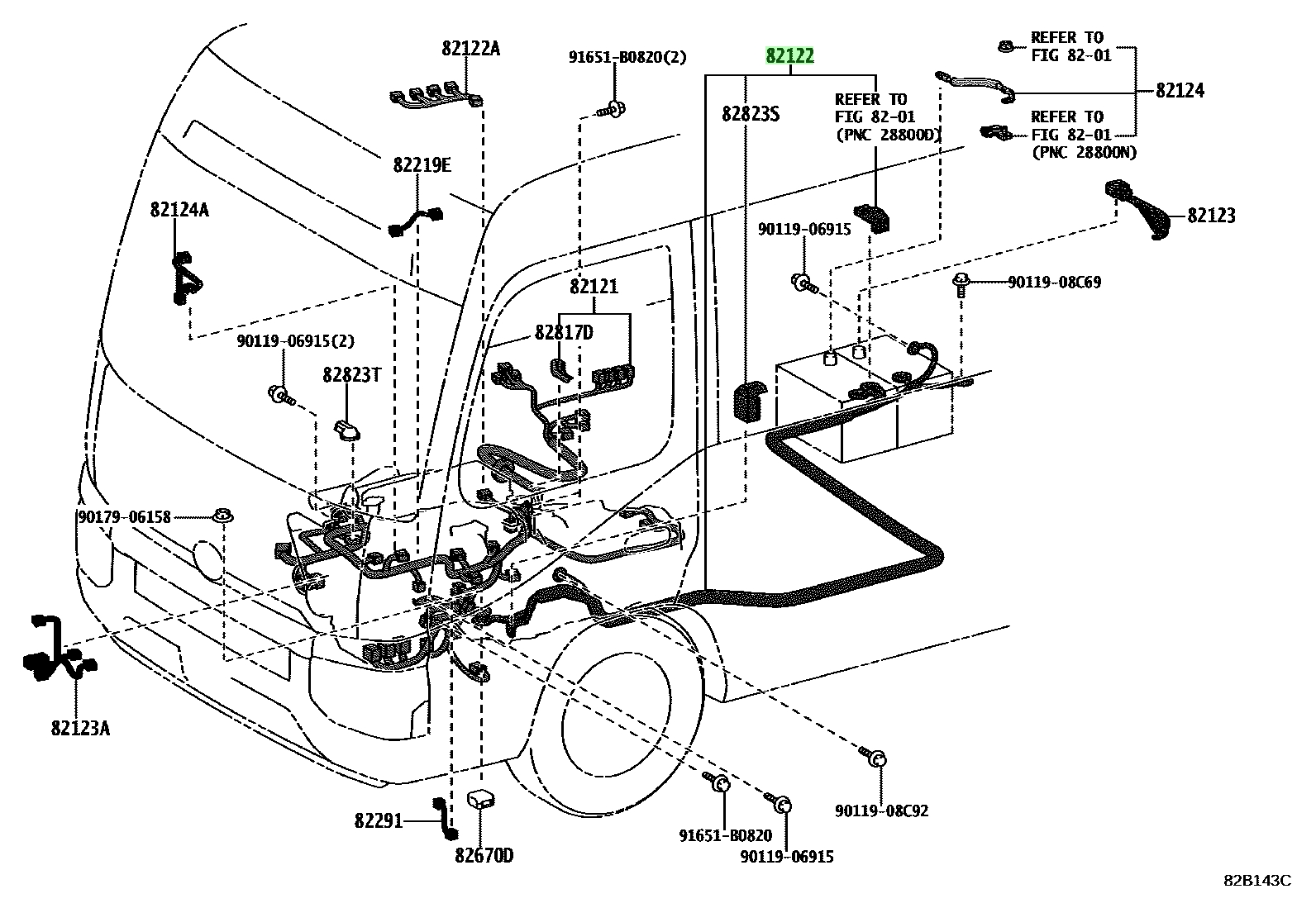 Buy Genuine Toyota 82122V4140 (82122-V4140) Wire, Engine, No.2 for ...
