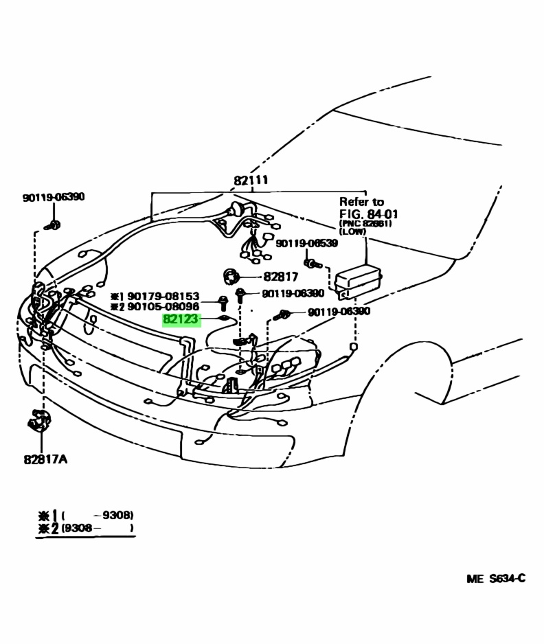 Buy Genuine Toyota 8212333020 (82123-33020) Wire, Engine, No.3. Prices ...