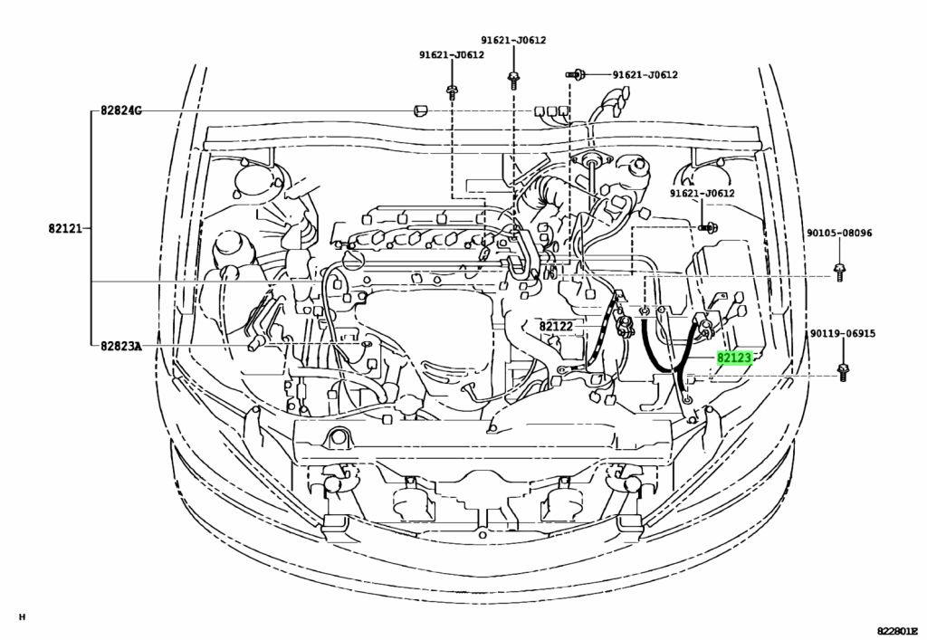 Buy Genuine Toyota 8212333030 (82123-33030) Wire, Engine, No.3. Prices ...