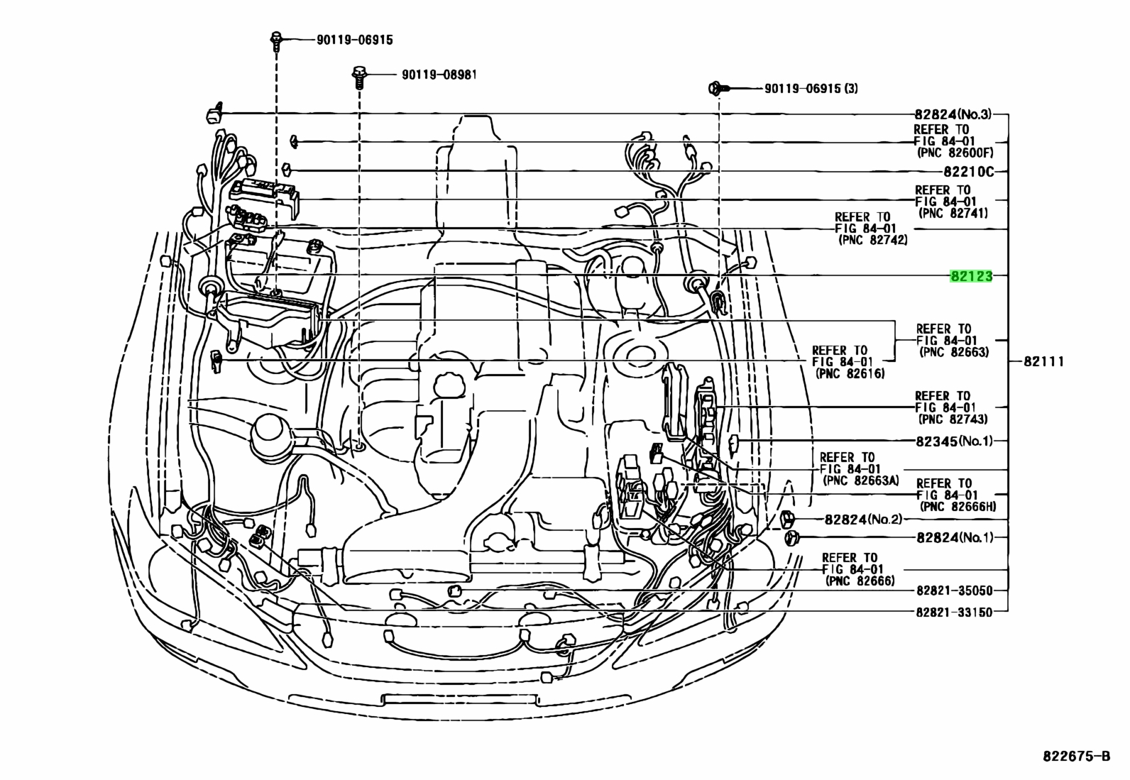 Купить Toyota 8212353020 (82123-53020) Wire, Engine, No.3. Цены ...