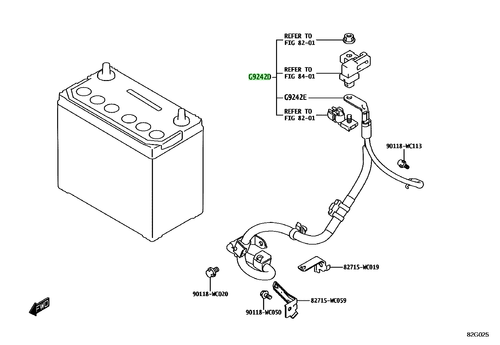 Buy Genuine Toyota 82123WC034 (82123-WC034) Cable, Main Battery, No.1 ...