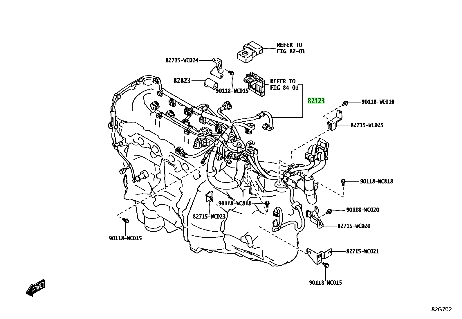 Buy Genuine Toyota 82123WC042 (82123-WC042) Wire, Engine, No.3. Photos ...