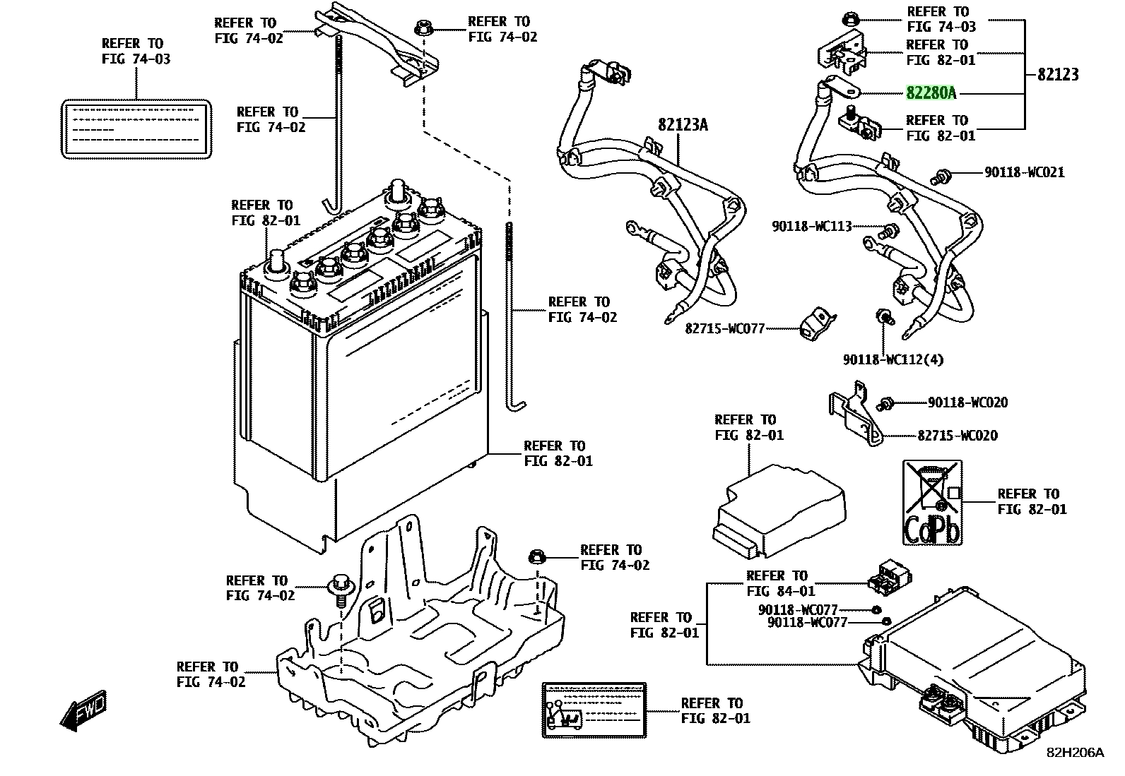 Buy Genuine Toyota 82123WC050 (82123-WC050) Wire Assy, Battery To Cowl ...