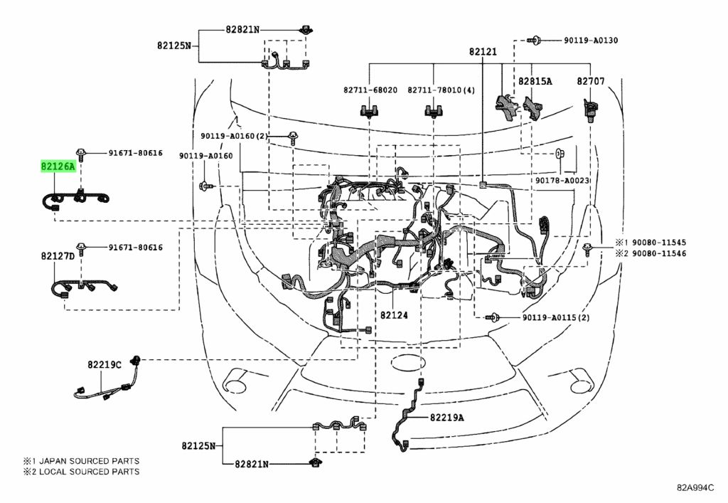 Buy Genuine Toyota 8212648020 (82126-48020) Wire, Engine, No.6. Prices ...