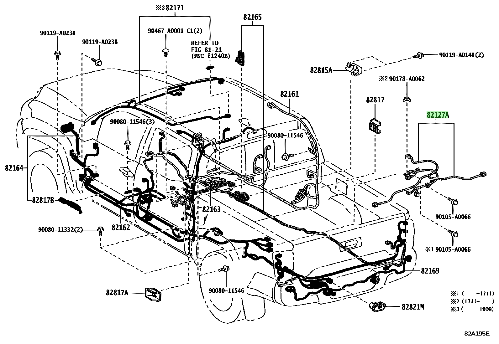 Buy Genuine Toyota 8212704200 (82127-04200) Wire, Differential (To Wire ...