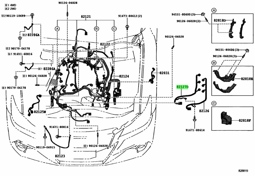 Buy Genuine Toyota 8212730050 (82127-30050) Wire, Engine, No.7. Prices ...