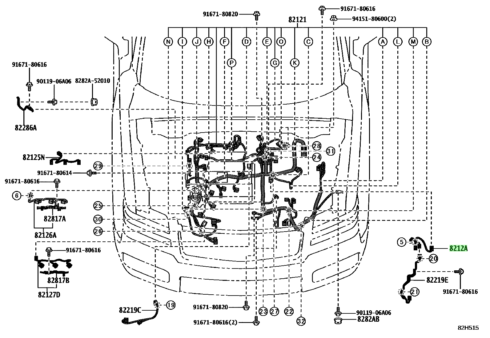 Buy Genuine Toyota 8212A40010 (8212A-40010) Wire, Engine, No.9. Photos ...