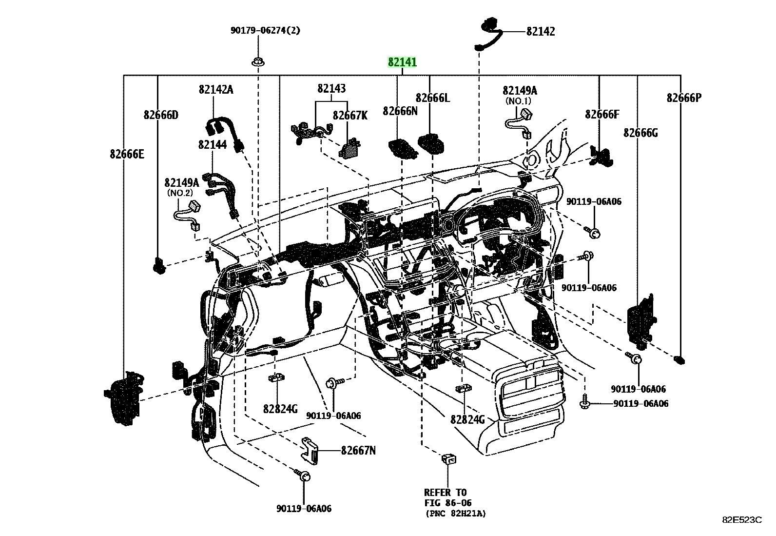 Buy Genuine Toyota 821416BN82 (82141-6BN82) Wire, Instrument Panel ...