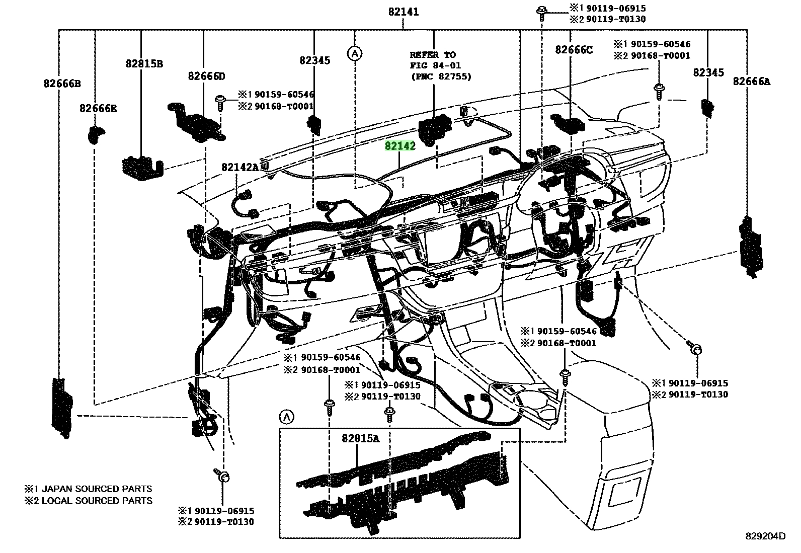 Buy Genuine Toyota 8214202B80 (82142-02B80) Wire, Instrument Panel, No ...