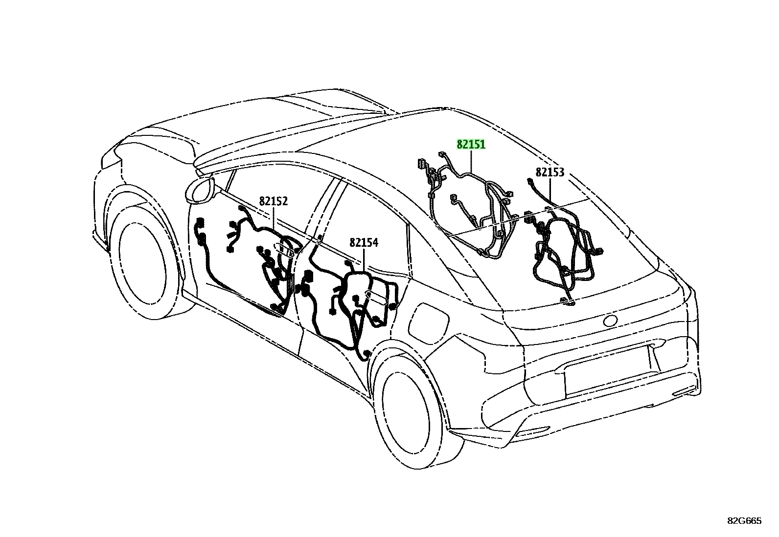 Buy Genuine Toyota 8215103101 (82151-03101) Wire, Front Door, Rh ...