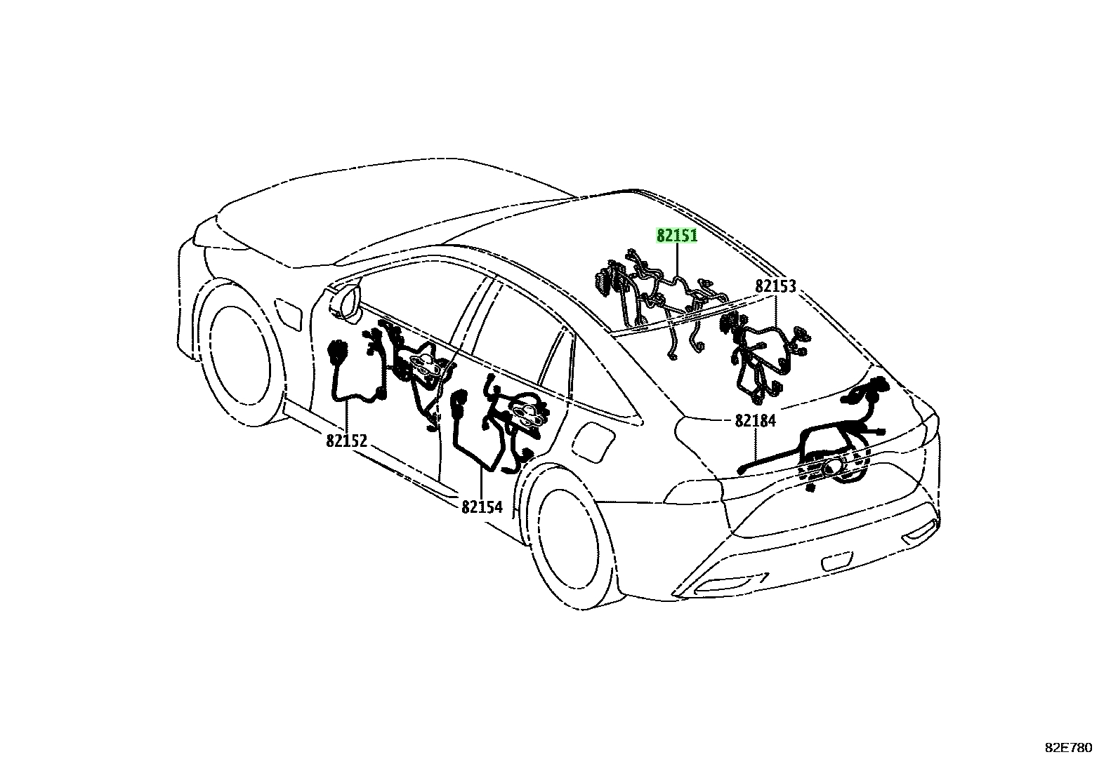 Buy Genuine Toyota 8215162440 (82151-62440) Wire, Front Door, Rh ...