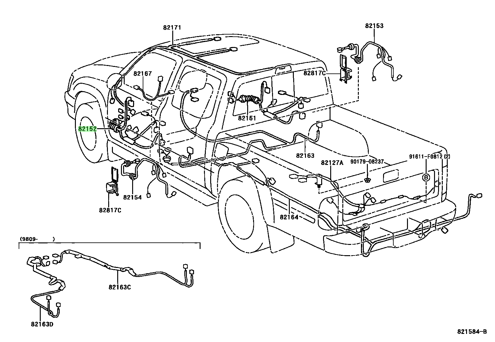 Buy Genuine Toyota 8215204140 (82152-04140) Wire, Front Door, Lh ...