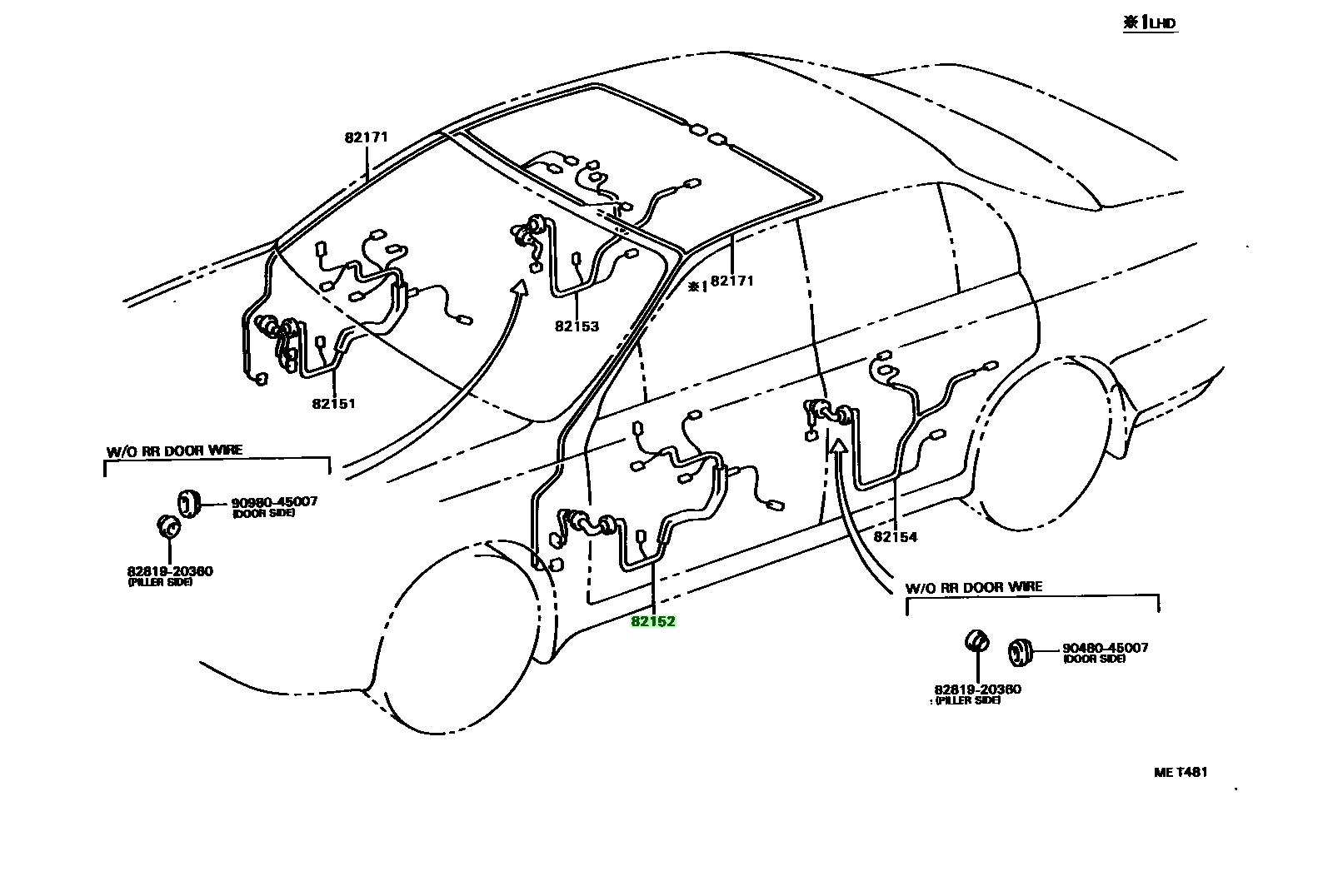 Buy Genuine Toyota 8215205040 (82152-05040) Wire, Front Door, Lh ...