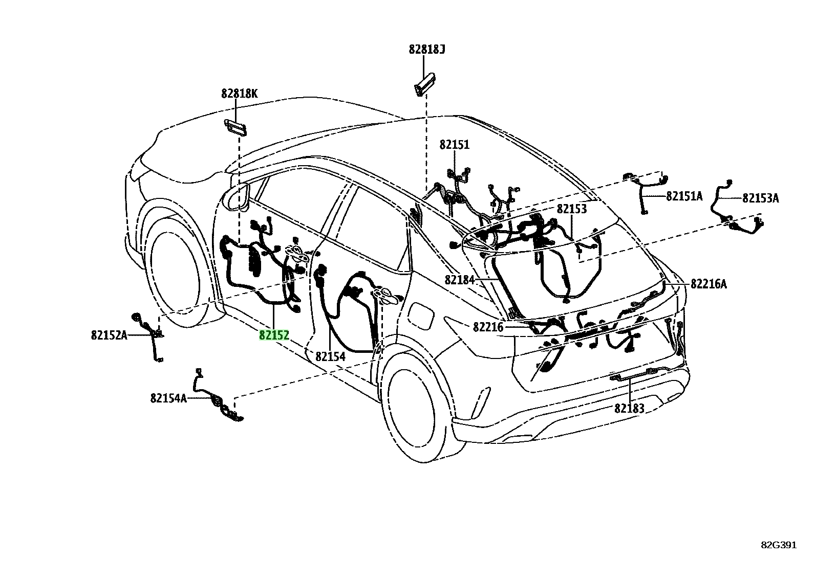 Buy Genuine Toyota 821520EA30 (82152-0EA30) Wire, Front Door, Lh ...