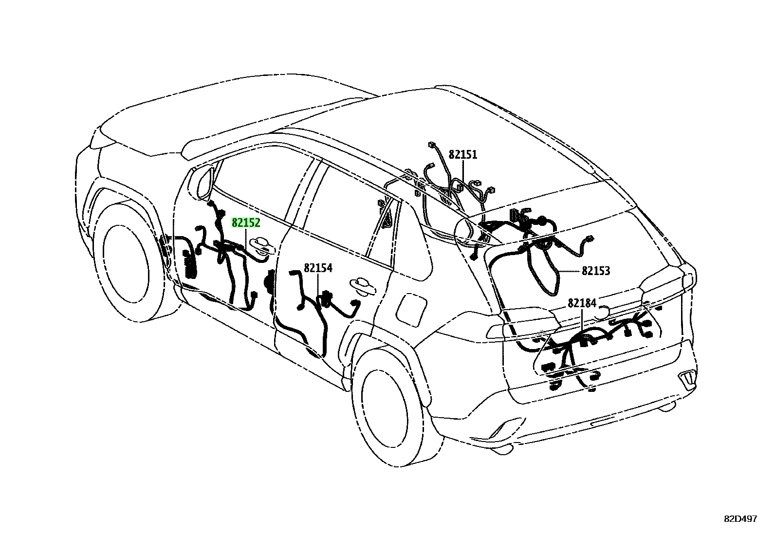 Buy Genuine Toyota 821520R770 (82152-0R770) Wire, Front Door, Lh ...