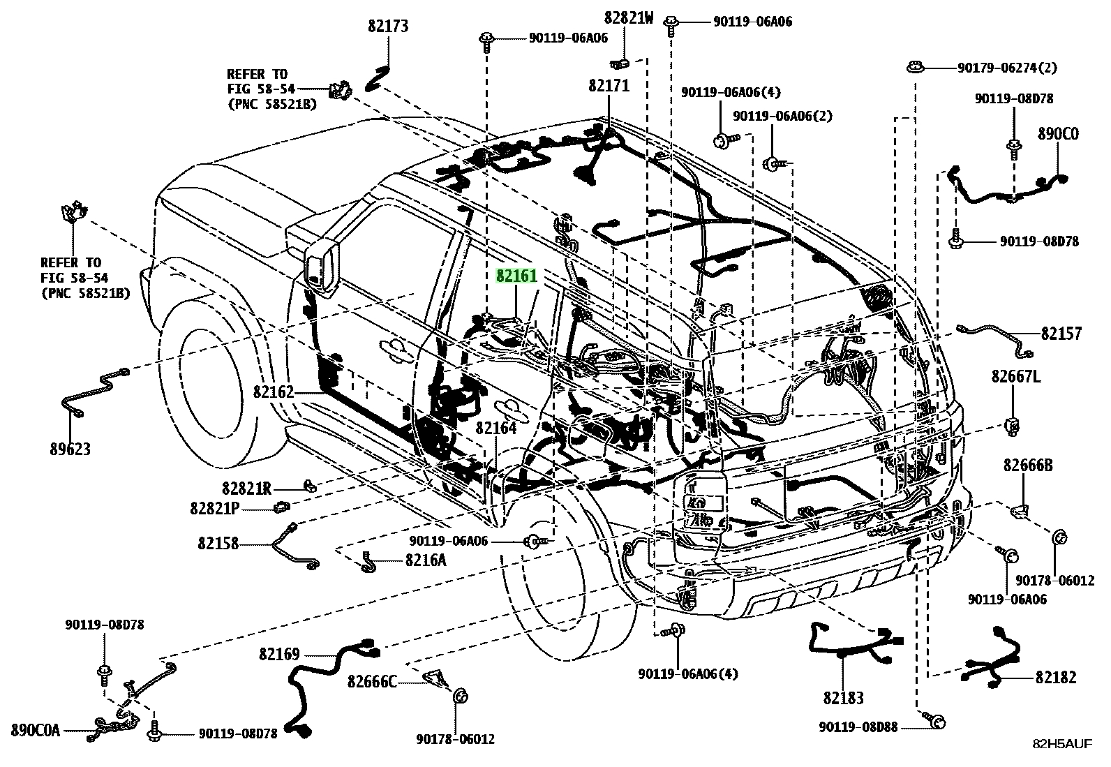 Buy Genuine Toyota 821616B850 (82161-6B850) Wire, Floor. Photos - Amayama