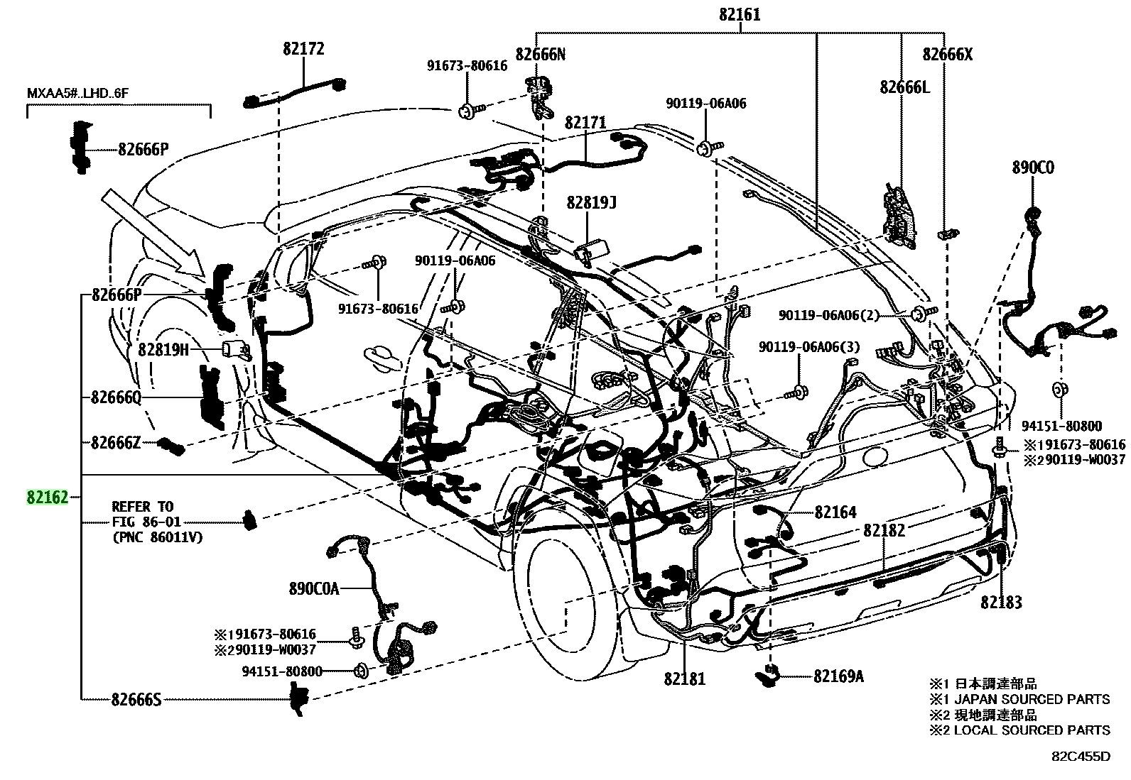 Buy Genuine Toyota 8216242G50 (82162-42G50) Wire, Floor, No.2. Photos ...