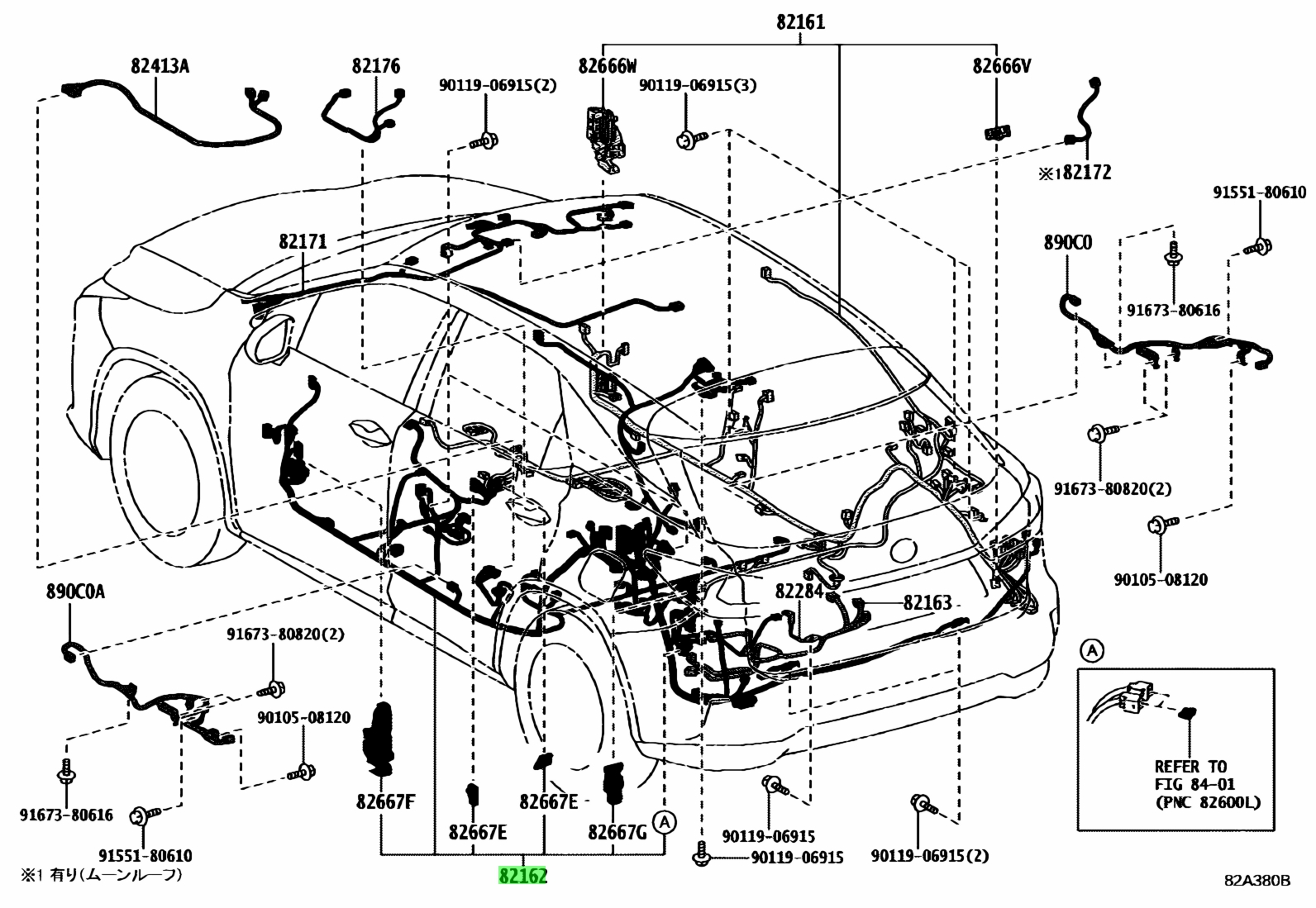 Buy Genuine Toyota 8216248Q80 (82162-48Q80) Wire, Floor, No.2. Prices ...