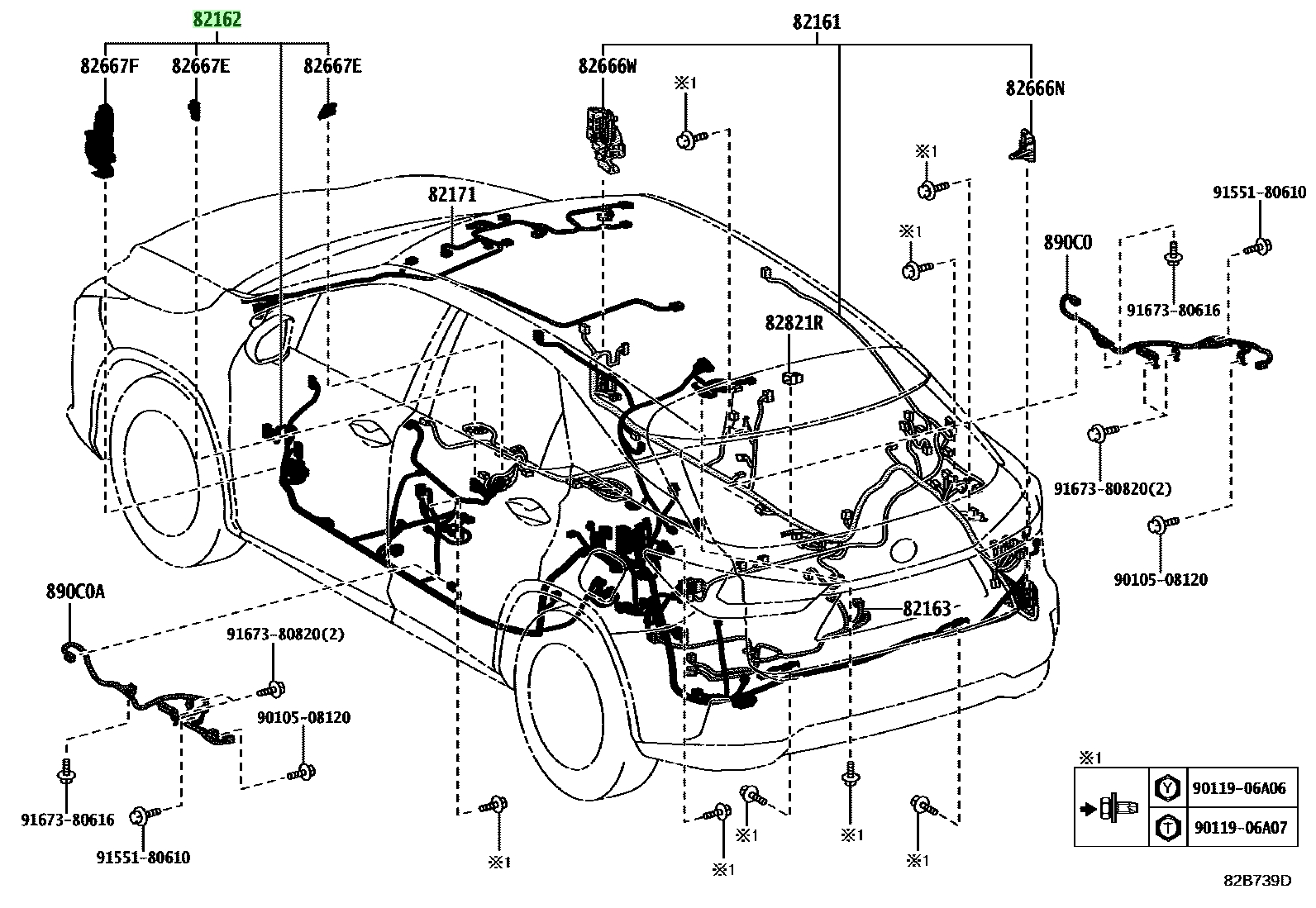 Buy Genuine Toyota 8216248X80 (82162-48X80) Wire, Floor, No.2. Photos ...