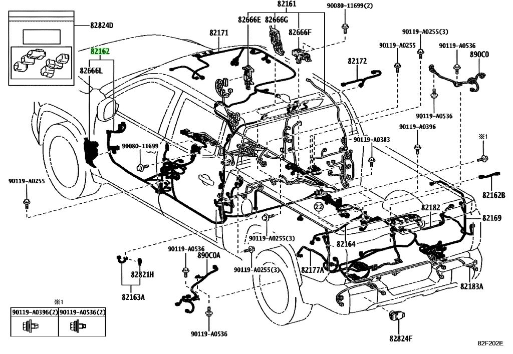 Buy Genuine Toyota 82162ANC51 (82162-ANC51) Wire, Floor, No.2. Photos ...