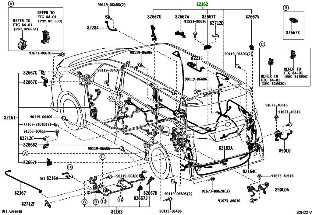 Buy Genuine Toyota 82162V2A30 (82162-V2A30) Wire, Floor, No.2. Photos ...