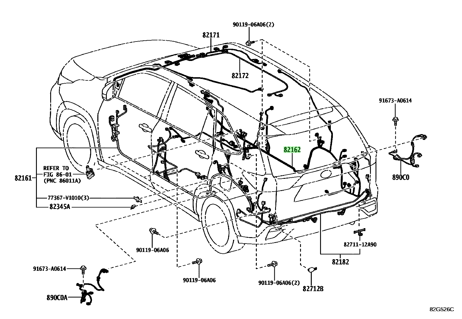 Buy Genuine Toyota 82162VT300 (82162-VT300) Wire, Floor, No.2. Photos ...