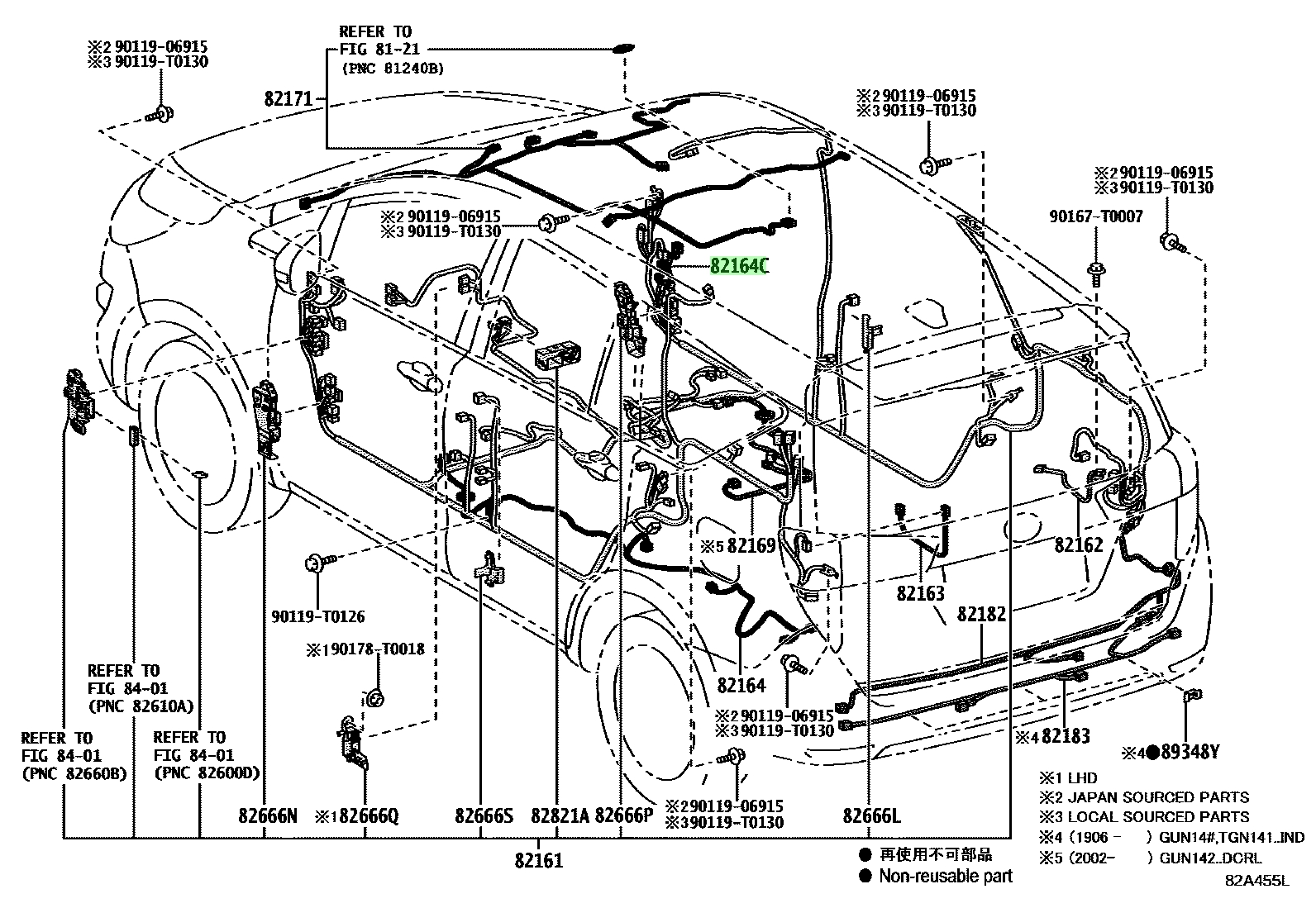 Buy Genuine Toyota 82163KK050 (82163-KK050) Wire, Floor, No.4. Photos ...