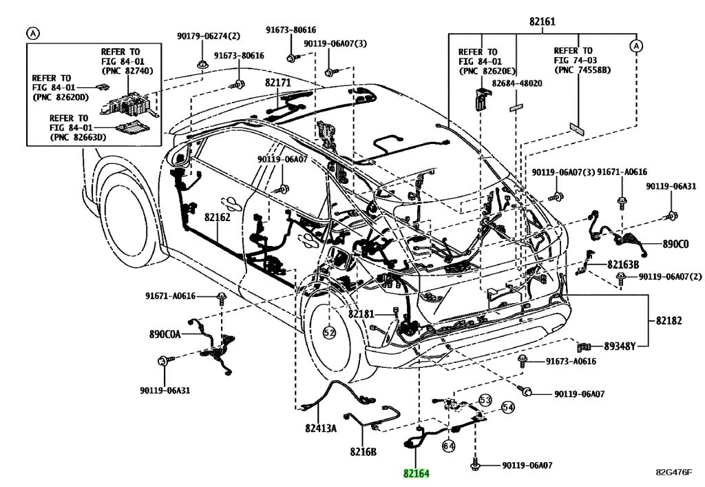 Buy Genuine Toyota 8216448390 (82164-48390) Wire, Frame. Photos - Amayama