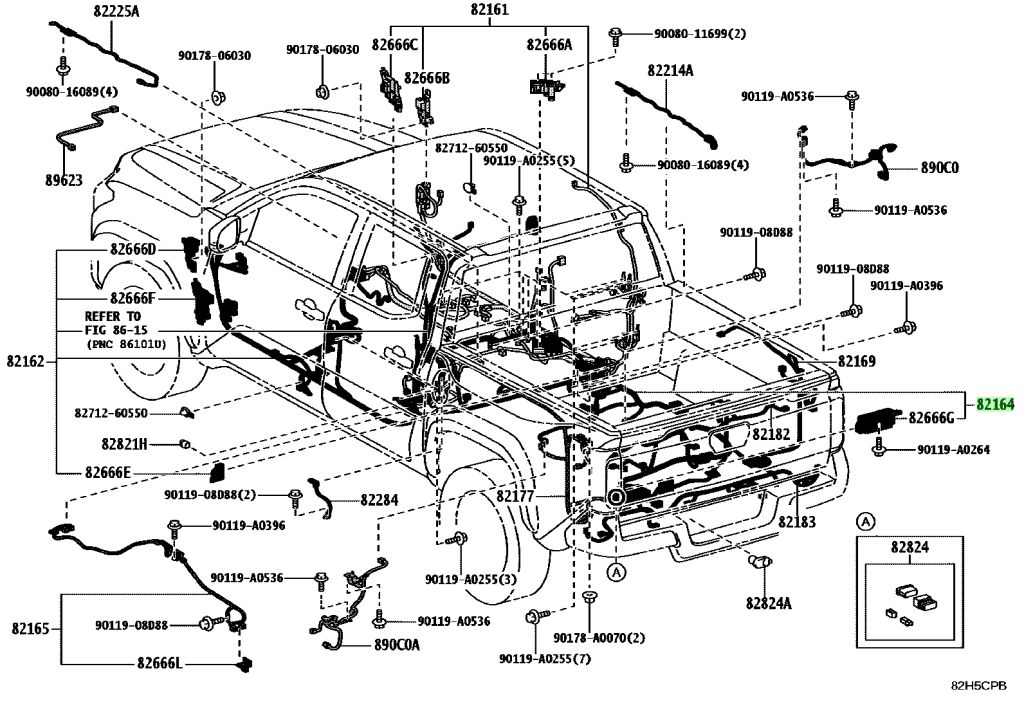 Buy Genuine Toyota 82164AK140 (82164-AK140) Wire, Frame. Photos - Amayama