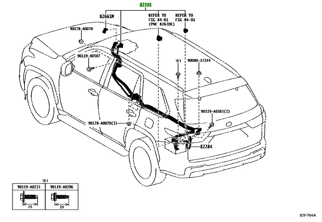 Buy Genuine Toyota 821H10C041 (821H1-0C041) Wire, Floor Under. Photos ...