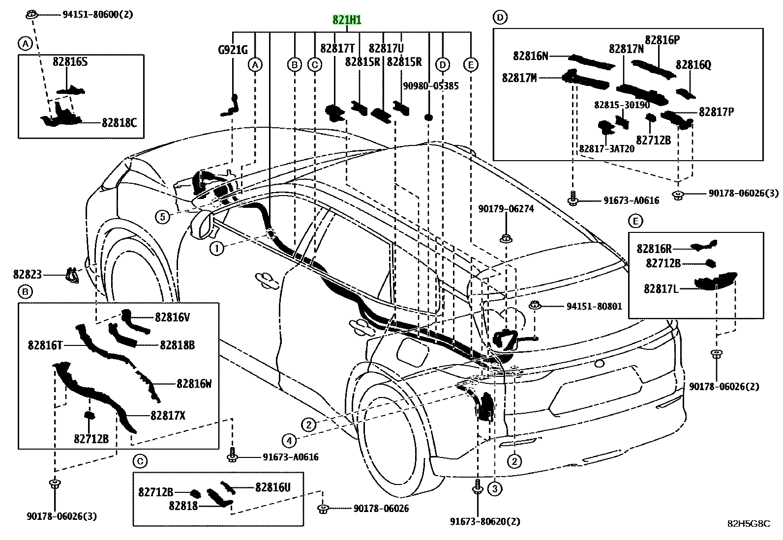 Buy Genuine Toyota 821H130161 (821H1-30161) Wire, Floor Under. Photos ...