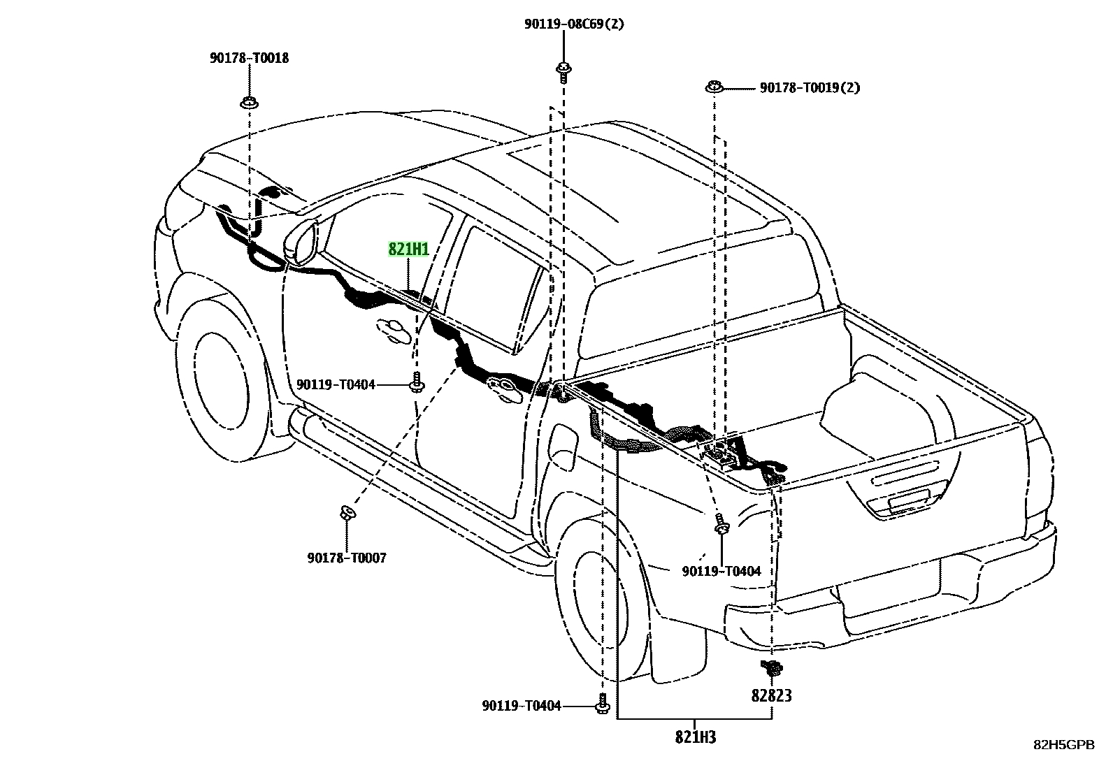 Buy Genuine Toyota 821H1KK060 (821H1-KK060) Wire, Floor Under. Photos ...