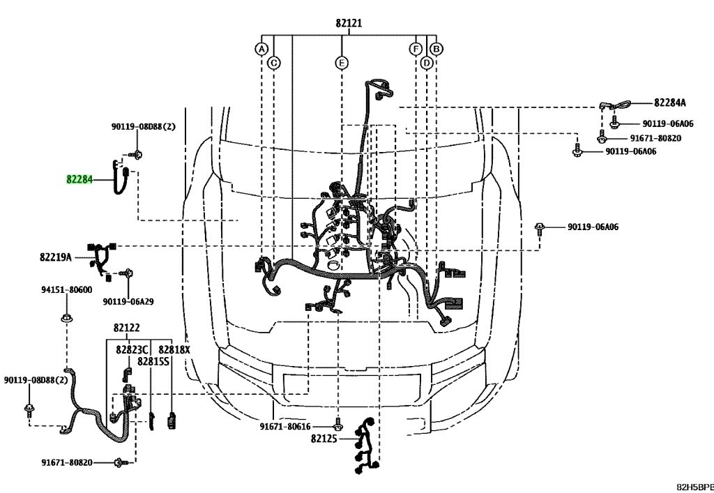Buy Genuine Toyota 8228435060 (82284-35060) Wire, Earth. Photos - Amayama