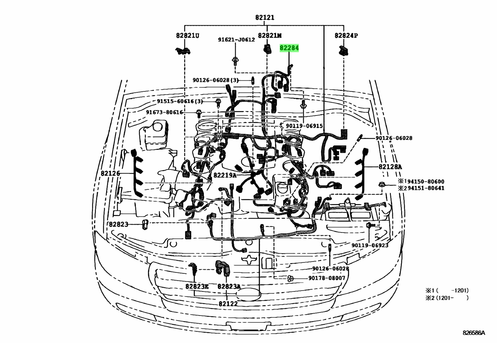 Buy Genuine Toyota 8228460130 (82284-60130) Wire, Earth. Prices, fast ...