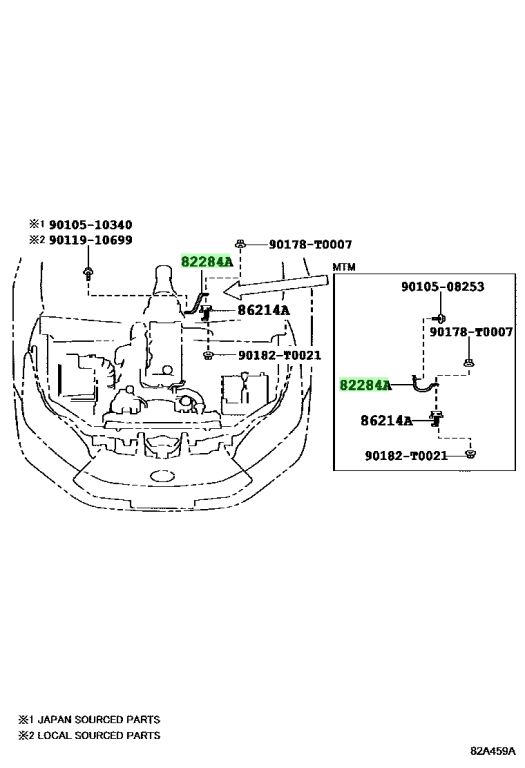 Buy Genuine Toyota 82284KK010 (82284-KK010) Wire, Earth No.2. Photos ...