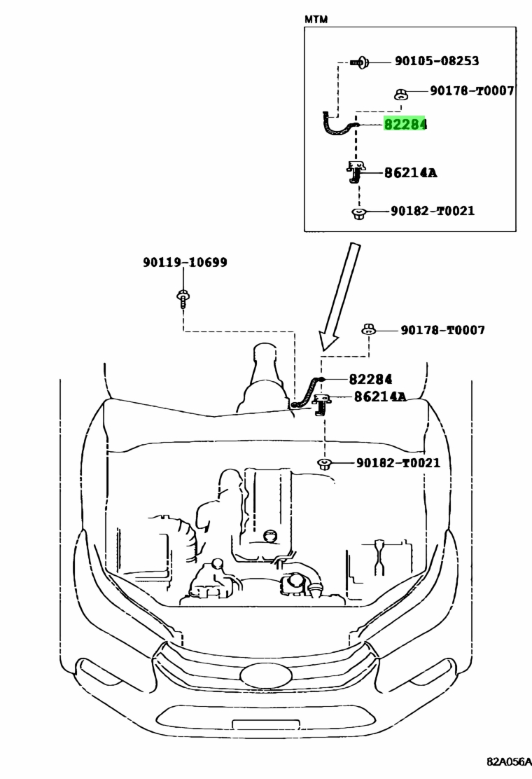 Buy Genuine Toyota 82284KK030 (82284-KK030) Wire, Earth. Prices, fast ...