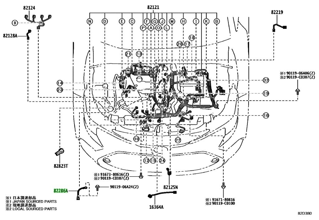 Buy Genuine Toyota 8228602200 (82286-02200) Wire, Earth, No.2. Photos ...