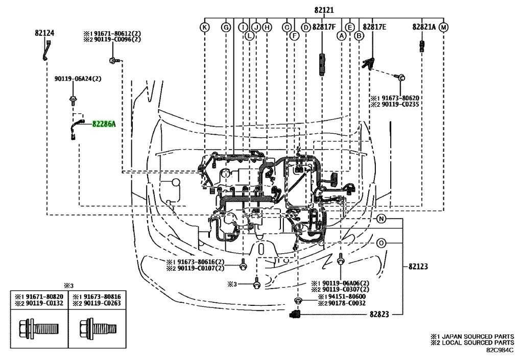 Buy Genuine Toyota 8228602220 (82286-02220) Wire, Earth, No.2. Photos ...