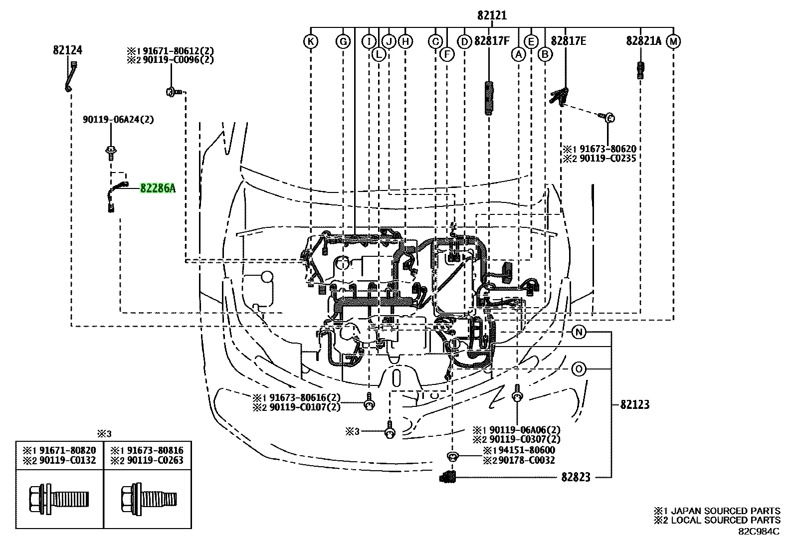 Buy Genuine Toyota 8228602220 (82286-02220) Wire, Earth, No.2. Photos ...
