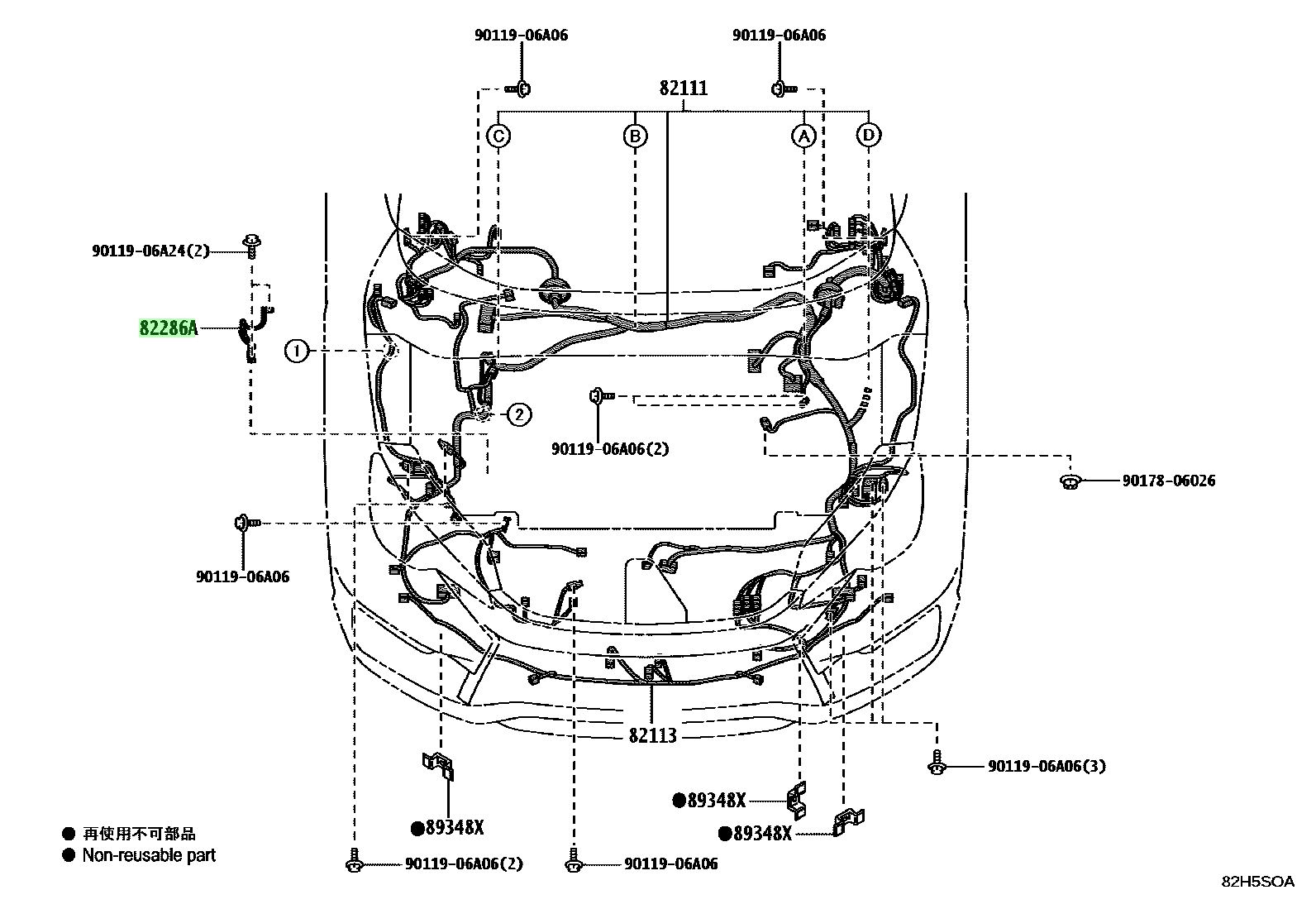 Buy Genuine Toyota 8228652020 (82286-52020) Wire, Earth, No.2 for Lexus ...