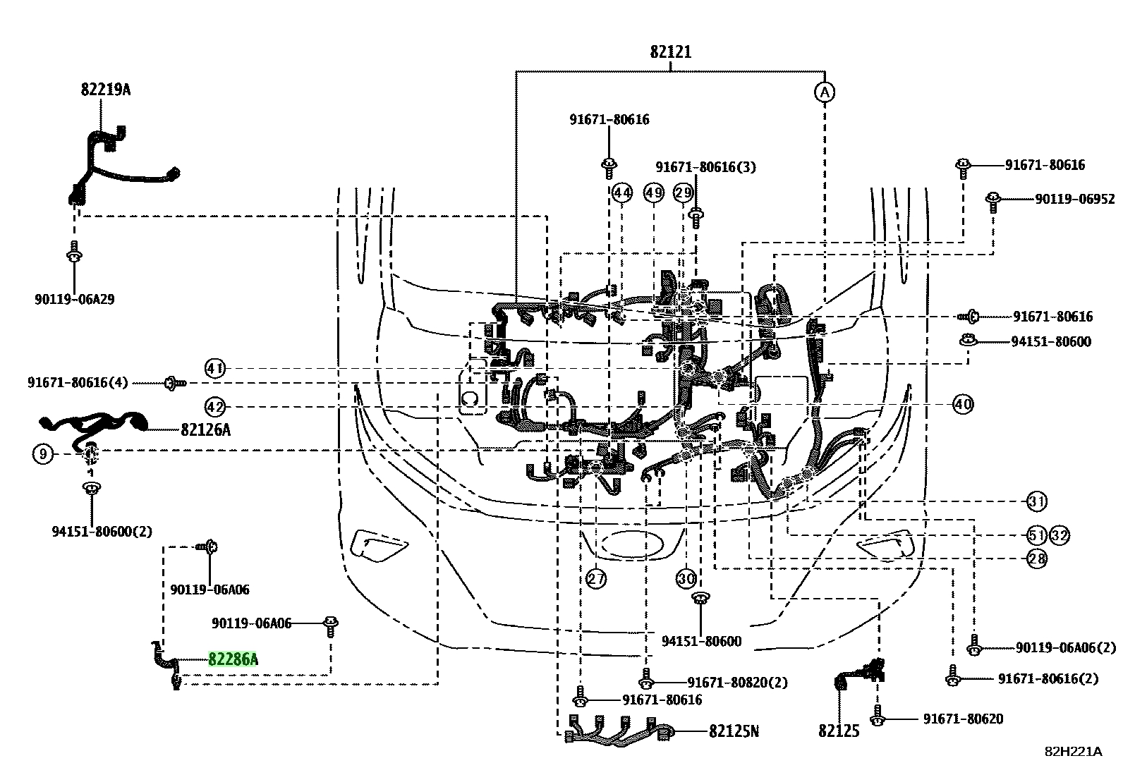 Buy Genuine Toyota 82286V2020 (82286-V2020) Wire, Earth, No.2. Prices ...
