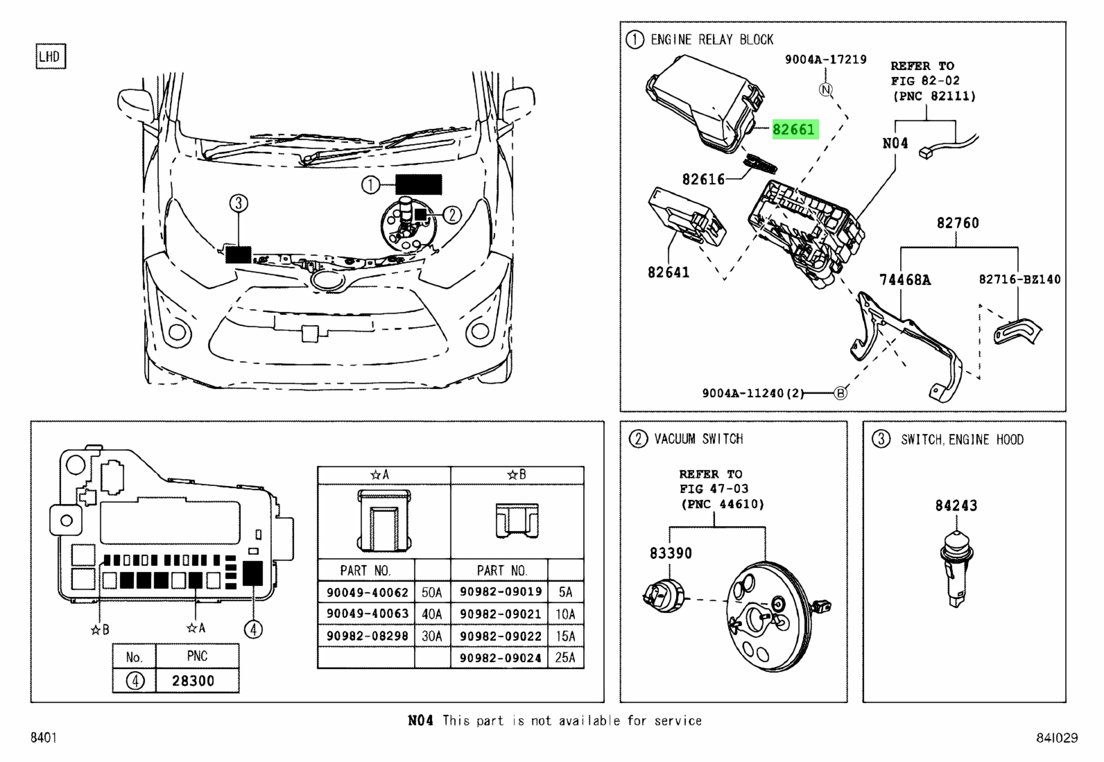 Buy Genuine Toyota 82661BZ160 (82661-BZ160) Cover, Relay Block, No.1 ...