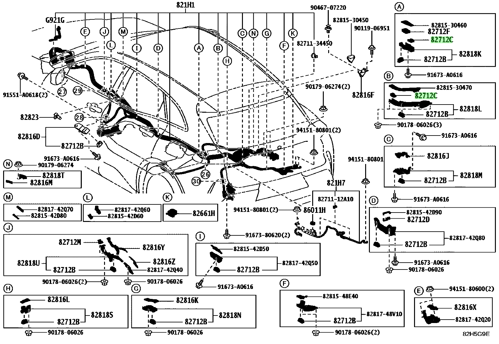Buy Genuine Toyota 8271230700 (82712-30700) Support, Wiring Harness, No ...