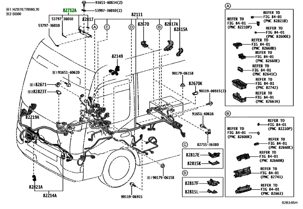 Buy Genuine Toyota 8271236110 (82712-36110) Support, Wiring Harness for ...